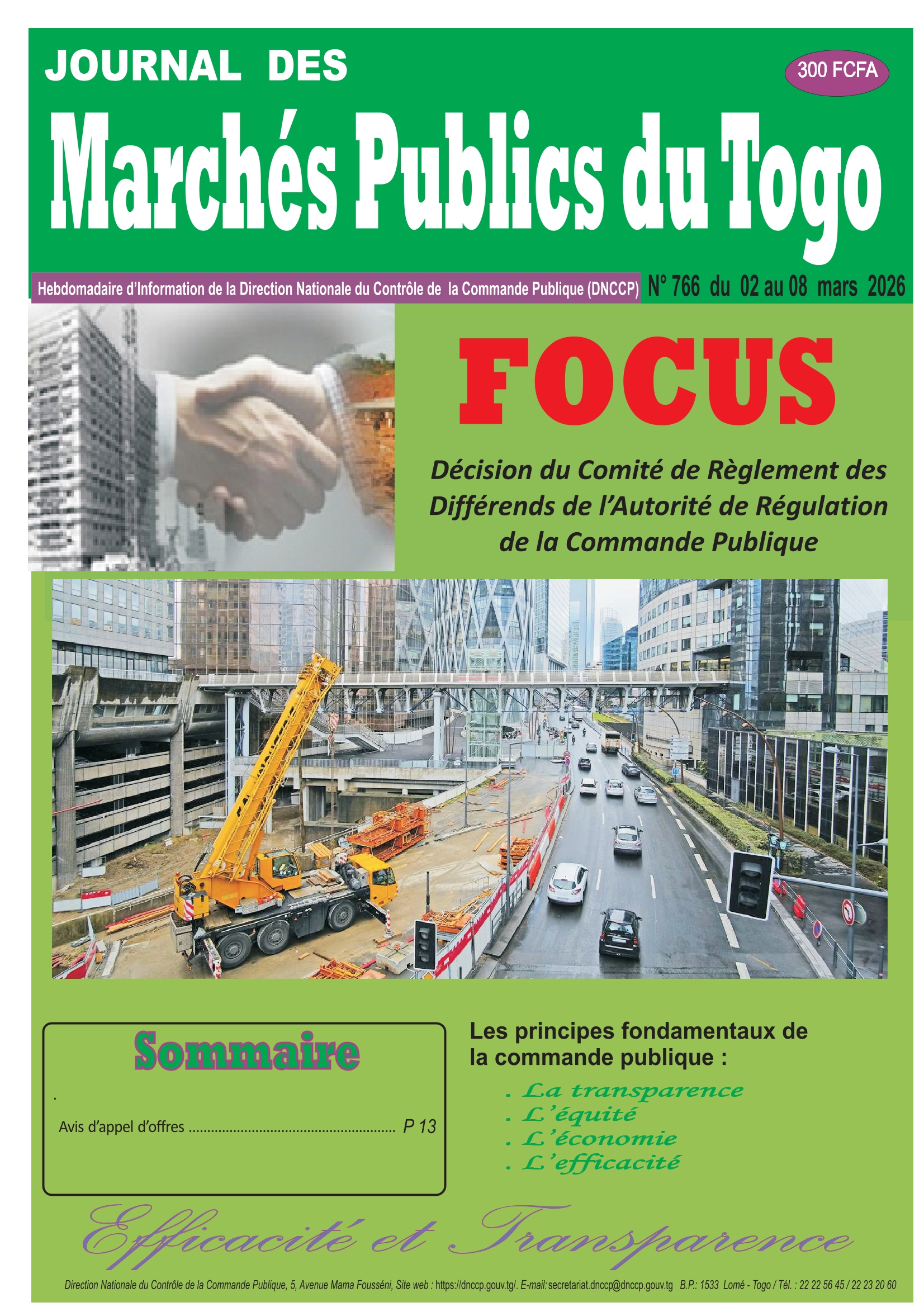 LISTE DES MARCHES – DNCCP